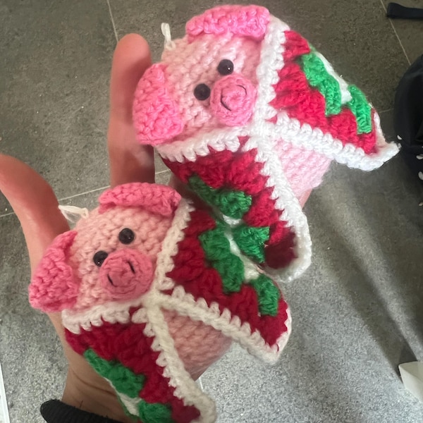 Handmade Crocheted Pig in a Blanket, Cute Piggy Christmas Decoration - Etsy
