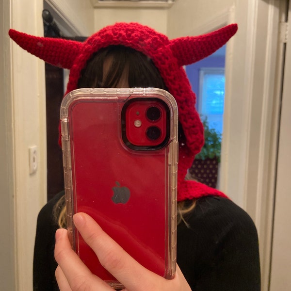 Crochet Red Devil Bonnet - Etsy