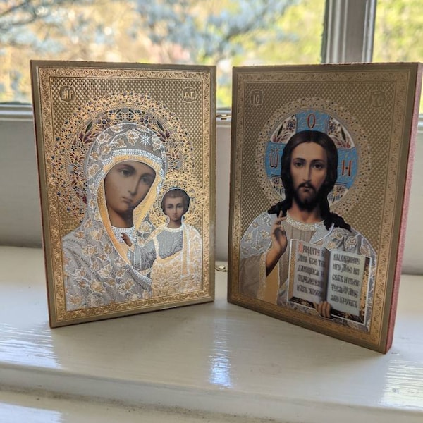 Folding Icon | Double Icon | Jesus Christ Mother of God | Orthodox Icon ...