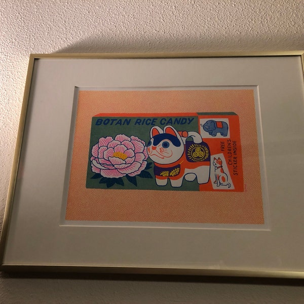 Japanese Botan Rice Candy - Risograph Art Print - 8.5 X 11 - Etsy