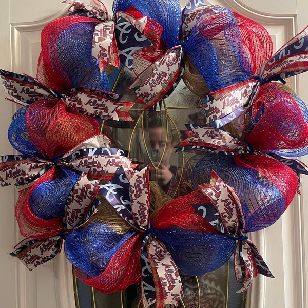 Offray MLB Atlanta Braves Fabric Ribbon, 2-1/2-inch by 9-feet, Blue ...