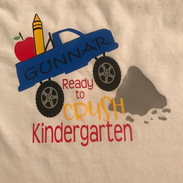 Back to School SVG Cut File, Ready to CRUSH Kindergarten, First Day of ...