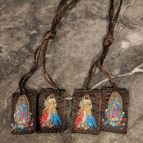 Catholic Scapular (brown/blue Scapular Necklace Religious Gift Catholic ...