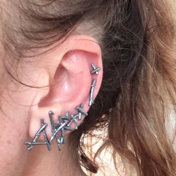 Norse Code Earring Studs, Sterling Silver Twigs: Set of 6 - Viking ...