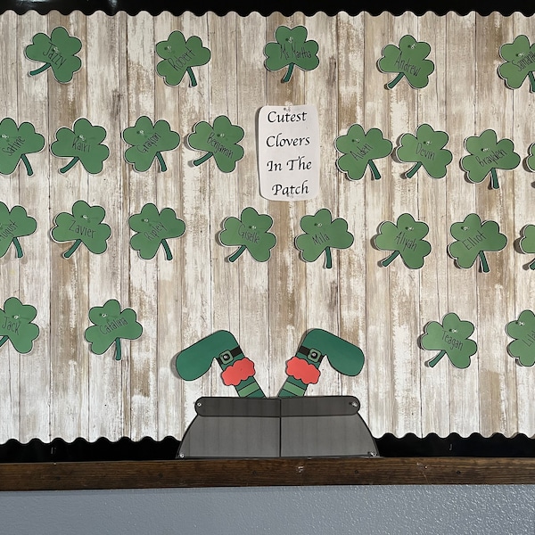 Clover Bulletin Board Kit || St Patricks Day Bulletin Boards Digital ...