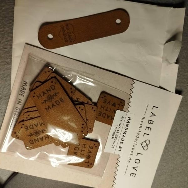 Lederlabel für Körbe, Kunstleder Labels mit Chicago Screws, Label mit ...