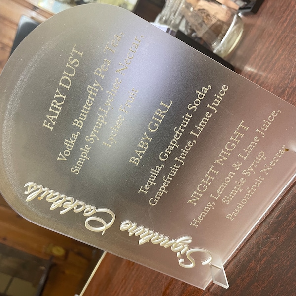 Wedding Arch Bar Sign | Let's Drink Sign | Custom Acrylic Bar Menu Sign ...