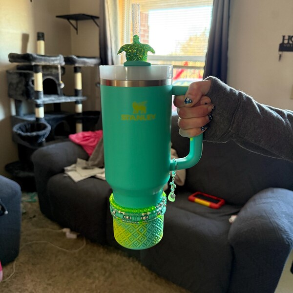Tropical Teal Cup Bracelets Tumbler Boot Topper Cup Accessories. Bright ...