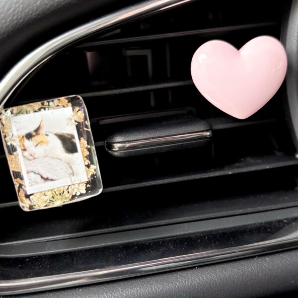 Mini Personalized Resin Photo Car Vent Clip, Anniversary/couples Gift ...