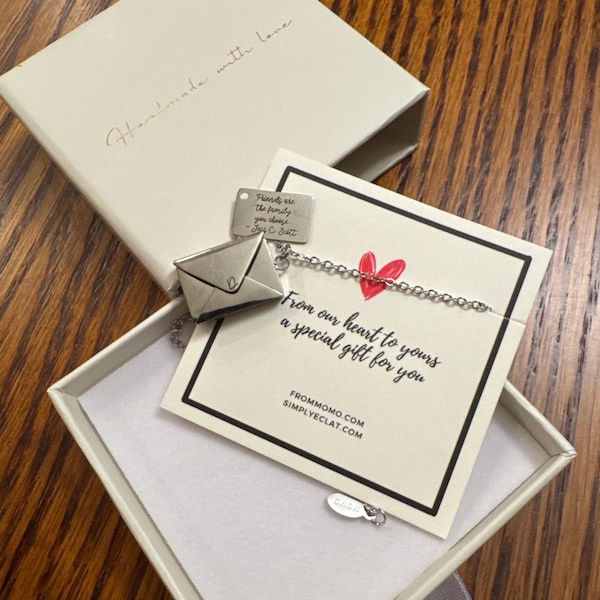 Secret Message Personalized Envelope Necklace, Hidden Message Necklace ...