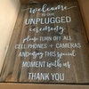 Unplugged Wedding Sign - Unplugged Ceremony Sign - Vertical Wooden ...