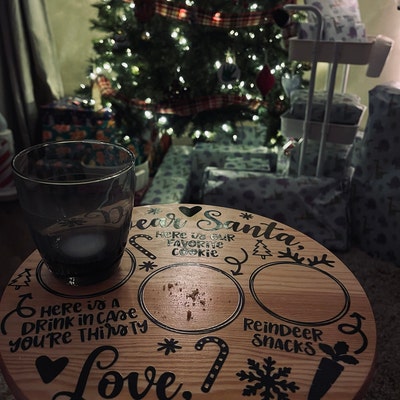 Santa Plate SVG Santa SVG Round Santa Tray Svg DIY Cookies for Santa ...