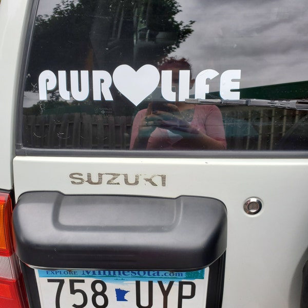 Plur Life - V1 - Vinyl Decal Bumper Sticker - Peace Love Unity Respect ...