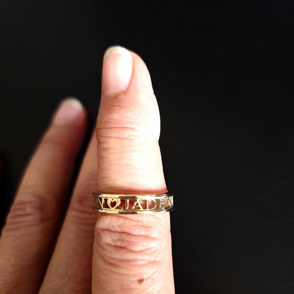 Custom Graduation Band 14kt Solid Yellow Gold or White Gold, Stackable ...