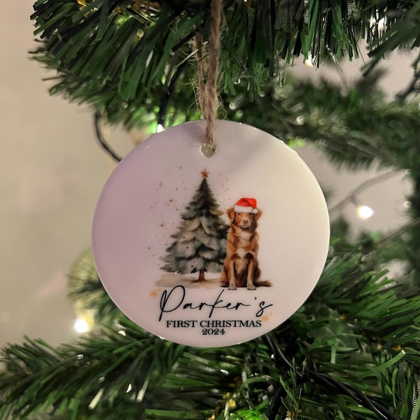 Personalised Dogs First Christmas Bauble, Puppy's 1st Xmas Tree ...