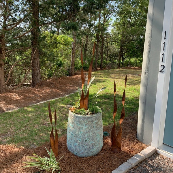 Marsh Grasses - Garden Abstract Sculpture From Rust Metal. - Etsy