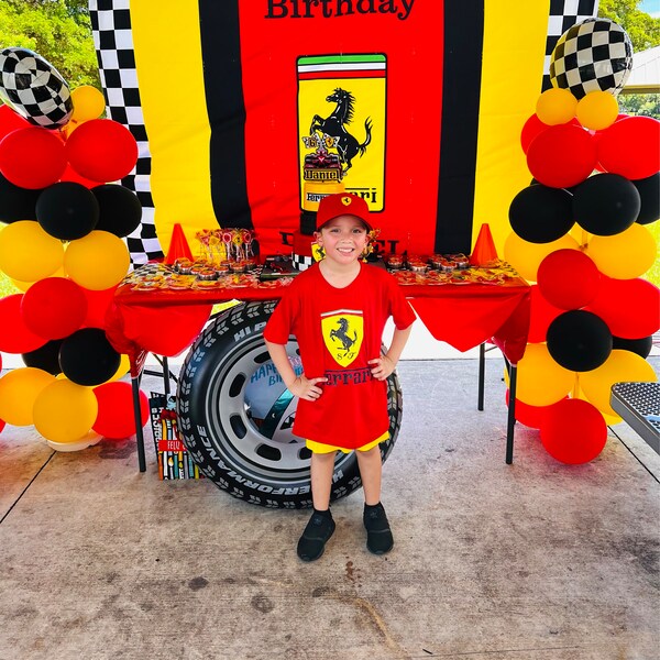 Custom Baby Shower Backdrop Ferrari Backdrop Happy Birthday Party Decor ...