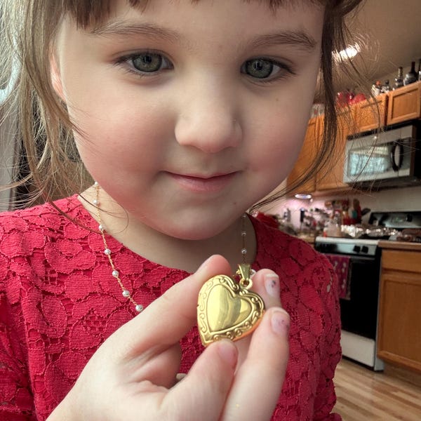 18K Gold Filled Small Big Heart Locket Necklace, Personalized Gift ...