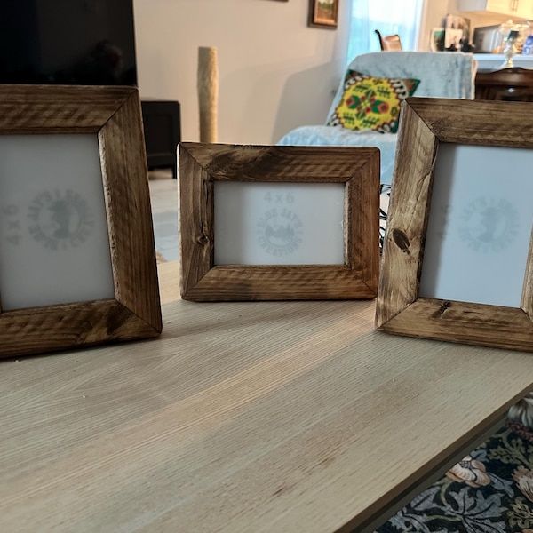 5x7 Rustic Farmhouse Complete Stained Frame With Rope Effect ...
