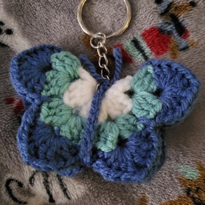 Pattern Crochet Butterfly Keyring - Etsy