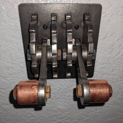 Double-gang Gear Light Switch Cover With Copper Handles / Industrial ...