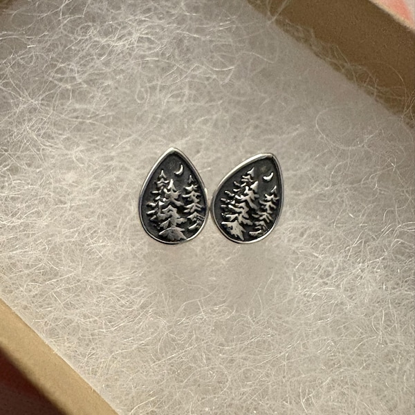 Tree Earrings, Forest Earrings, Pine Tree Studs, Tree Stud Earrings ...