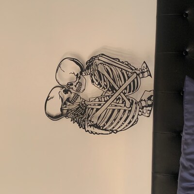Couple Skeleton Metal Wall Art, Skeleton Lovers Wall Decor, Soulmate ...