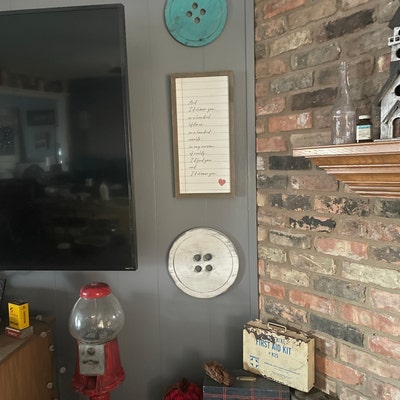 Giant Button Wooden Sewing Room Decor Wooden Button Seamstress Gift ...