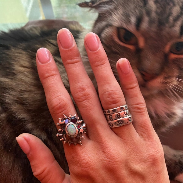 Silver Bells Ring, Handmade Bell Ring, Bell Jewelry, Witch Ring, Temple ...