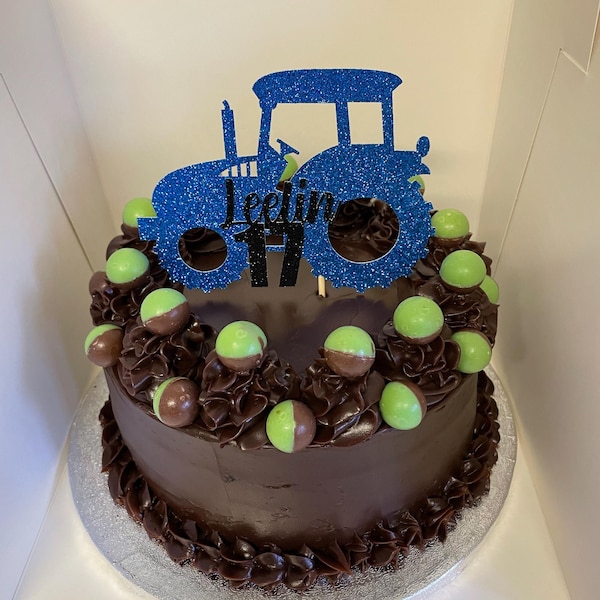 Tractor Cake Topper - Personalised - Farm Theme - Etsy UK