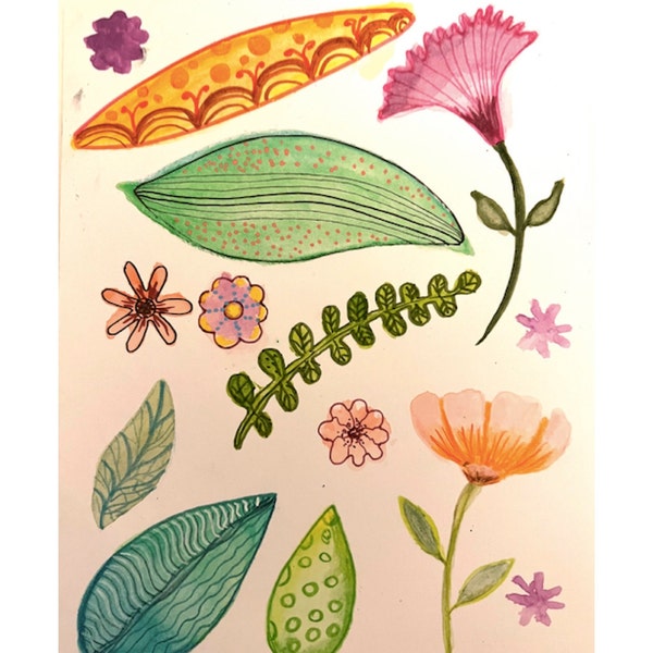 Flower Stencil Set #3 Fodder Stencil Set Flower Stencils Collage ...