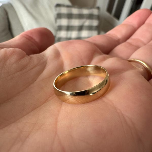 14k Solid Yellow Gold Domed Wedding Band | 2mm - 8mm Gold Ring ...