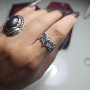 Bees and Flowers Ring//handmade Jewelry//sterling Silver//custom Silver ...