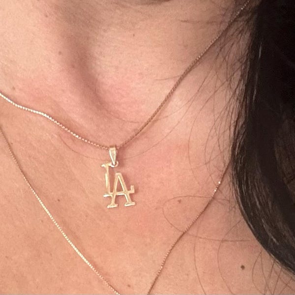 14K Gold LA Logo Pendant| Solid 14K Gold Pendant| Los Angeles Charm ...