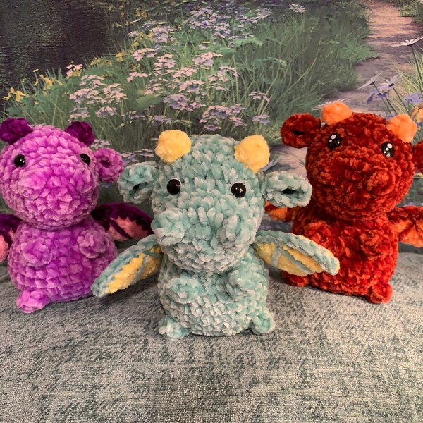 Baby Dragon Crochet Pattern (crochet Dragon Pattern, Amigurumi Dragon ...