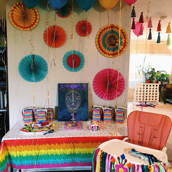 Mexican Fiesta Fan Decorations, Fiesta Banner Party, Cinco De Mayo ...