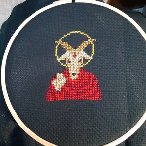 Saintly Goat Satanic Gothic Cross Stitch Pattern Mini Cross Stitch ...