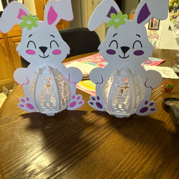 Rabbit Egg Bunny Lantern PDF, SVG, Studio Template - Bunny Easter Egg ...
