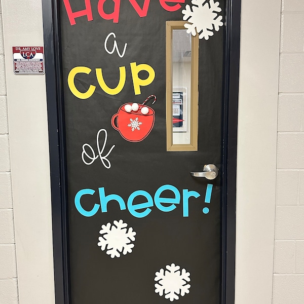 Cup of Cheer Holiday Decor- Classroom Bulletin Board- Cheer Themed Door ...