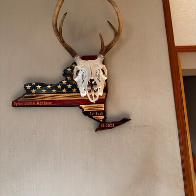 European Deer Mount Plaque Personalized Any State - Etsy