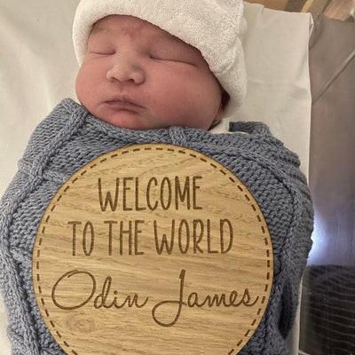 Welcome to the World Milestone Baby Name and Date Announcement Sign ...