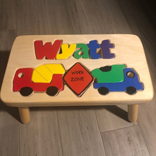 Personalized Wood Construction Stool - Etsy