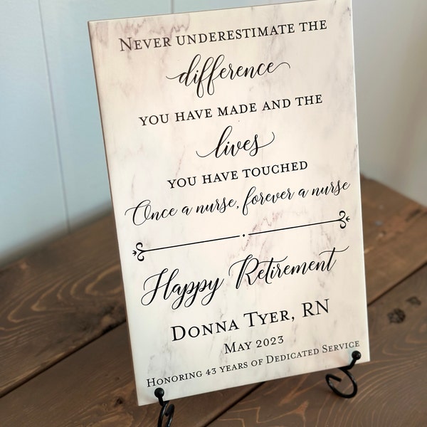 Forever A Nurse Retirement Tile Plaque Gift for RN, Cna, Lpn, Aprn ...