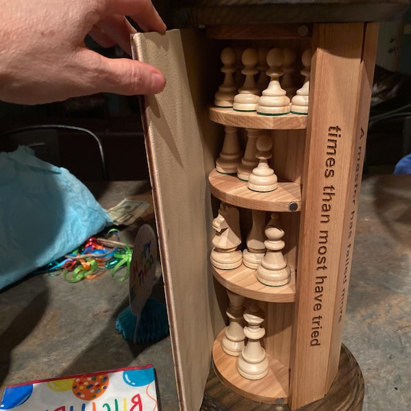 Handmade Wooden Chess Set in the Form of a Rook. Chess Tower. Playfield ...