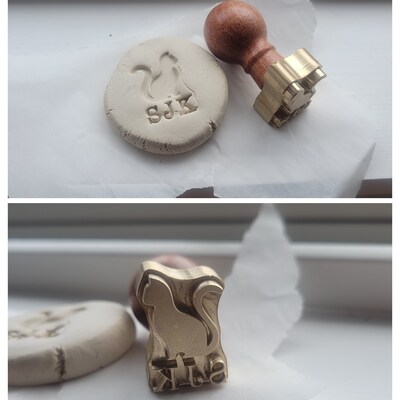 Ceramic Signature Stamp Logo, 12mm Thick Brass Pottery Stamp, Custom ...