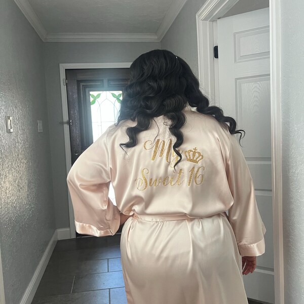 Sweet 16 Quinceañera Robe Custom Glitter | Personalized Mis Quince ...