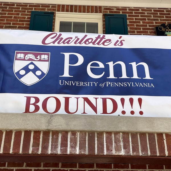 Personalized College Bound Banner Sign - 13 Oz College Logo Sign ...
