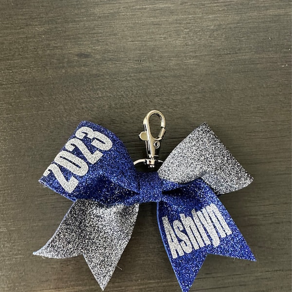 Cheer Bow Key Chain or Back Pack Bow. Customized in Your Colors - Etsy