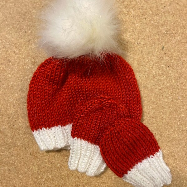 Christmas Baby Hat Knit Pattern Easy Newborn Santa Hat Knit Pattern ...