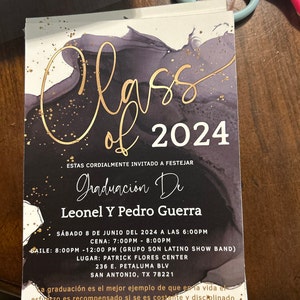 Graduation Program Self Editable Black and Gold College High School or ...